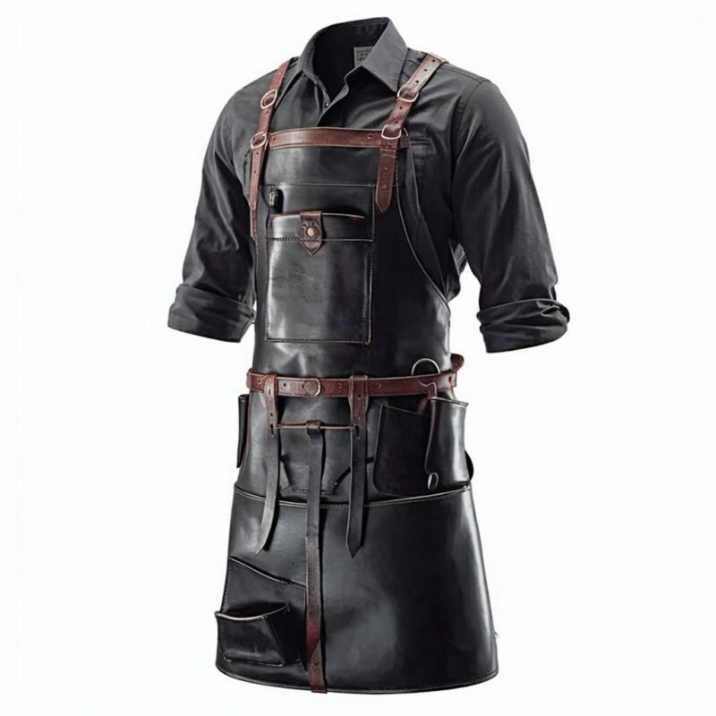 Flame Guard Blacksmith Crazy Horse Leather Apron - Apron Crafts