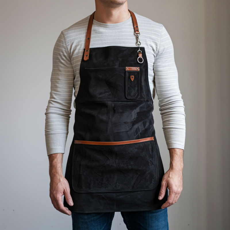 Mason Heritage Black Goatskin Suede Apron - Apron Crafts