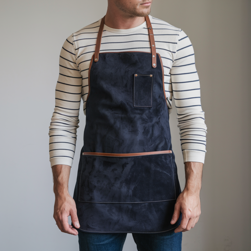 Holden Design Navy Goatskin Suede Apron - Apron Crafts