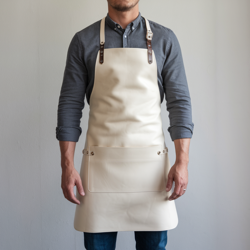 Prime Guard White Crazy Horse Leather Apron - Apron Crafts