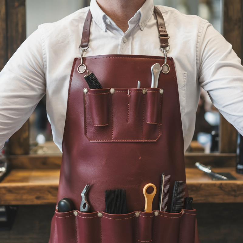 Precision Crafter Maroon Woodworking Leather Apron - Apron Crafts
